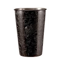 China Etch Design Stainless Steel Wine Cup 12oz Black Shatterproof Metal Tumbler for Bar Home for sale