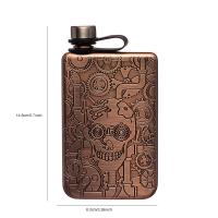 China 7 oz Stainless Steel Hip Flask Brushed Copper Leakproof with Funnel for Liquor Gift for sale