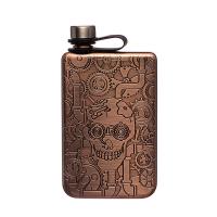 China 7 oz Stainless Steel Hip Flask Brushed Copper Leakproof with Funnel for Liquor Gift for sale