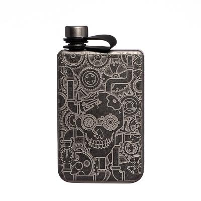 China 7oz Polished Stainless Steel Hip Flask with Screw Top for Liquor Gift for sale