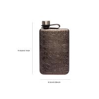 China 7 oz Stainless Steel Leak Proof Thin Hip Flask Steampunk Groomsman Wedding Gift for sale