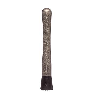 China Stainless Steel Cocktail Muddler 20.5cm Gold Baroque Style Bar Muddler for Cocktails for sale