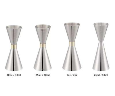 China Stainless Steel 304 Double Cocktail Jigger Measuring Cup 30ml 60ml OEM ODM for sale