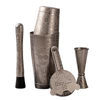 China 7 Piece Professional Cocktail Shaker Set 18/28oz Stainless Steel Bartender Kit for sale
