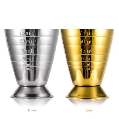 China 18/8 Stainless Steel Bar Jigger 1oz 2oz Dual Sided Cocktail Measure Cup for sale