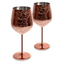 China Etched 304 Stainless Steel Wine Goblets Copper Plated 200ml Food Grade for sale