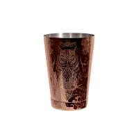 China 304 Stainless Steel Boston Cocktail Shaker 750ml Bartender Tools Etched Pattern Copper for sale