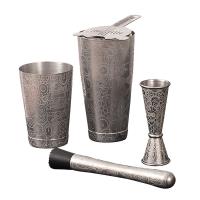 China 5 Piece Stainless Steel Cocktail Boston Shaker Set 28/18oz Bar Tool Kit for sale