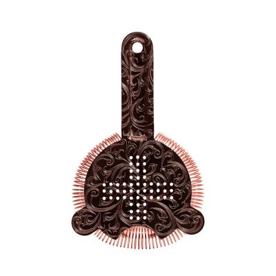 China Stainless Steel Cocktail Bar Strainer Etching Design Copper Plated for sale