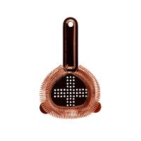 China Stainless Steel Cocktail Bar Strainer Etching Design Copper Plated for sale