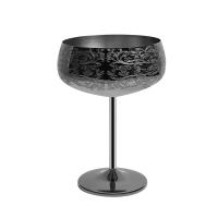 China 14 oz Etching Martini Cocktail Glasses Black Plated Stainless Steel 304 for sale