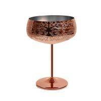 China Stainless Steel Wine Goblet 14oz Unbreakable Metal Wine Glass Baroque Style for sale