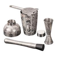 China Professional Stainless Steel Cocktail Shaker Set 17 oz 500ml Steampunk Style Bar Tools for sale