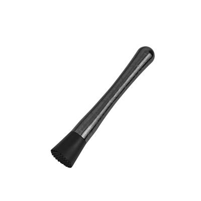 China Etching Stainless Steel Barware Cocktail Shaker Muddler Black Plated for sale
