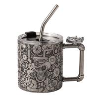 China 14oz Insulated Stainless Steel Coffee Mug Double Wall with Handle Gyroscope Design for sale