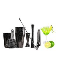 China 18oz 28oz Stainless Steel Cocktail Shaker Set Black Bartender Kit for Home Bar Party for sale