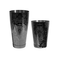 China 18oz 28oz Stainless Steel Cocktail Shaker Set Black Bartender Kit for Home Bar Party for sale