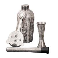 China Stainless Steel Cocktail Shaker Set 17oz Bartender Kit Mixology Drink Mixer with Jigger Strainer Muddler for sale