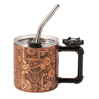 China 14oz Stainless Steel Insulated Coffee Mug Double Wall Gyroscope Handle Cyberpunk for sale