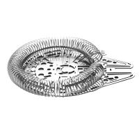 China Spaceship Design Stainless Steel Cocktail Strainer 8.5x11cm 304 Matt Finish for sale