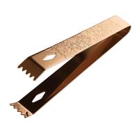 China Copper Plated Stainless Steel 304 Ice Tongs 8 Inch for Bar Kitchen Party for sale