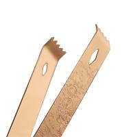 China Copper Plated Stainless Steel 304 Ice Tongs 8 Inch for Bar Kitchen Party for sale