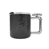 China 12oz Black Stainless Steel Insulated Coffee Mug with Gyro Handle Double Wall Tumbler for sale