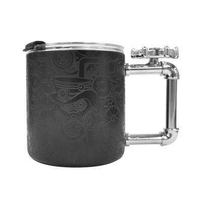 China 14oz Insulated Stainless Steel Coffee Tumbler with Gyroscope Handle Steampunk Travel Mug for sale