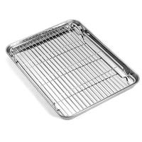 China Stainless Steel Baking Sheet with Cooling Rack Set 304 Nonstick Heavy Duty 2 Piece for sale