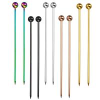 China Reusable Stainless Steel 18/8 Cocktail Picks 304 Food Grade Fruit Stick Bar Tool for sale