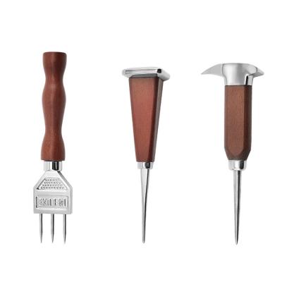 China Stainless Steel Ice Pick 304 with Wooden Handle Ice Chipper for Breaking Ice Kitchen Bar Tool for sale