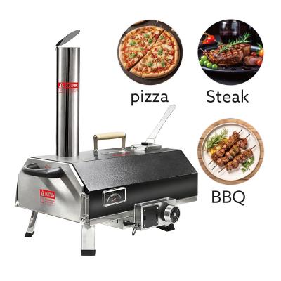 China Automatic Rotating Wood Pellet Fired Outdoor Pizza Oven 12 Inch Stone Baked Portable Camping for sale