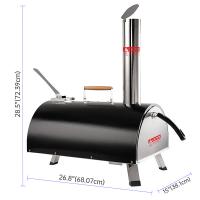 China Semicircular Wood Pellet Pizza Oven 12 Inch Stone Automatic Rotatable Outdoor for sale