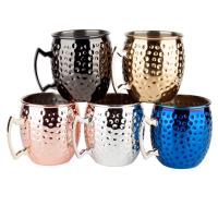 China Moscow Mule Hammer Point Copper Mugs Stainless Steel 12oz Beer Wine Cup for Bar for sale