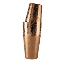 China Stainless Steel 304 Copper Boston Cocktail Shaker 750ml Baroque Etched Bartender Kit for sale