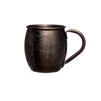 China 18oz Stainless Steel Moscow Mule Mug Copper Baroque Deer Head Etched Wine Cup for sale