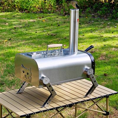 China Outdoor 12 Inch Wood Fired Pizza Oven Stainless Steel Portable Pellet Stove for Camping for sale