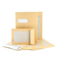 China Custom Size Shipping Envelope with Brown Kraft Paper and Grey Board Back Protection for sale