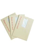 China Brown/White Kraft Paper Self-adhesive Board Backed Window Envelopes for Promotion for sale