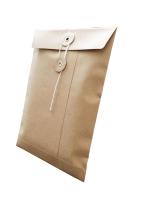China Custom Size Brown Kraft Pocket Style Envelope without Gusset for Important Documents for sale