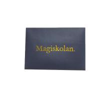 China Gift Envelope Foil Stamp Logo Printing A4 Invitation Blue Pearlescent Paper Envelope for sale