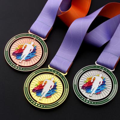 China Free Design of High Quality 2D 3D Gold Silver Copper Running Marathon Metal Crafts Sports Race Custom Medals for sale