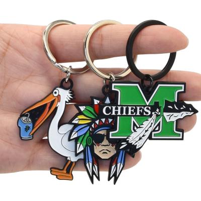 China Custom Logo Keyring Cartoon Letter Personalised Key Chain Hard Soft Enamel Metal Keychain for sale