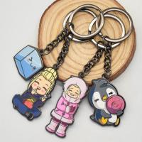China Custom Logo Keyring Cartoon Letter Personalised Key Chain Hard Soft Enamel Metal Keychain for sale