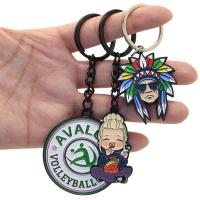 China Custom Logo Keyring Cartoon Letter Personalised Key Chain Hard Soft Enamel Metal Keychain for sale