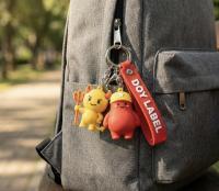 China Gifts Key Chains Custom 3D Cartoon Logo Design Soft PVC Rubber Keychains with Wrist Strap for sale