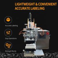 China Semi  Automatic Manual Disinfect Gel Flat Square Bottle Container Paper Roll Labels Labeling Machine for sale