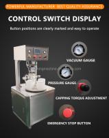 China Manual Vacuum Screw Capping Machine CM-01V with 600-900 Bottles/Min Capacity and -0.09Mpa Vacuum Degree for sale
