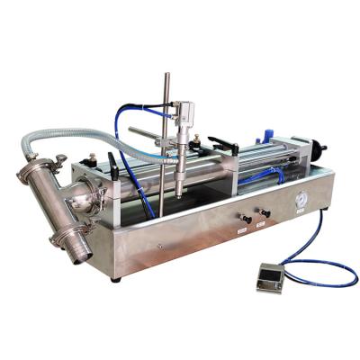 China Semi-Automatic Volumetric Piston Filler with Foot Pedal Control for 5-5000ml Liquid Bottle Filling for sale