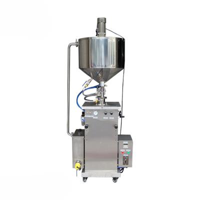 China Semi Automatic Hot Heated Hopper Filling Machine 35L 50L for Grease Candle Wax Peanut Butter for sale